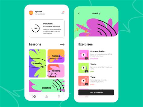 Language Learning Mobile App App Design App Design Layout App