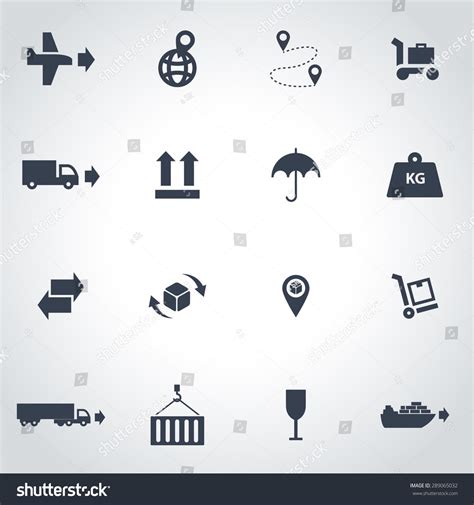 Vector Black Logistic Icon Set เวกเตอร์สต็อก ปลอดค่าลิขสิทธิ์ 289065032 Shutterstock