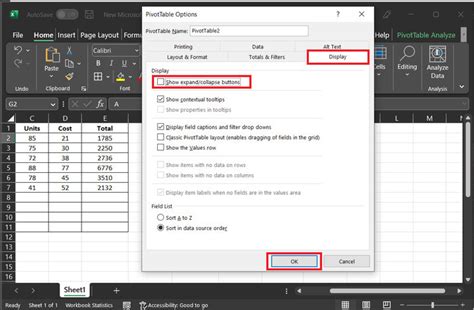 How To Hide Expand Collapse Button In Pivot Table