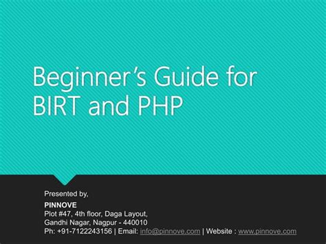 Beginners Guide For Birt And Php Ppt
