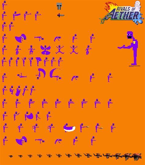 Purple Guy Roa Sprite Sheet By Justforsprites On Deviantart