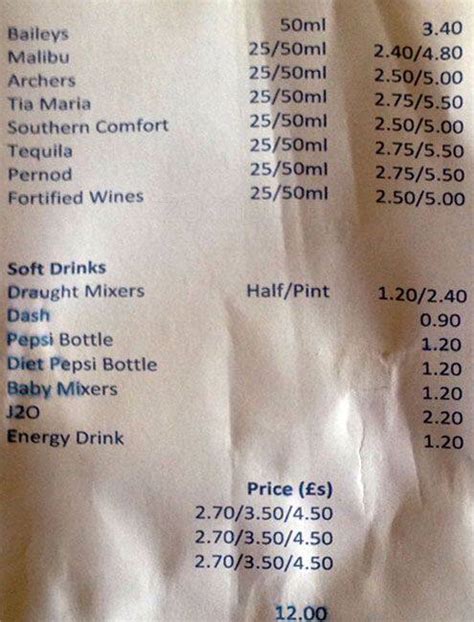 Menu At The Walnut Tree Pub And Bar Hayes Willow Tree Ln