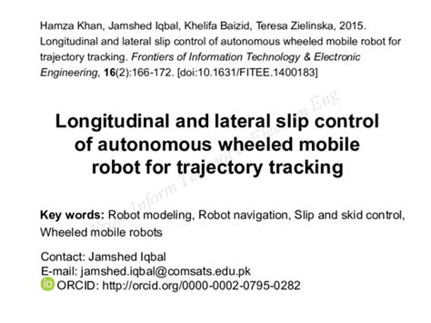 Pdf Longitudinal And Lateral Slip Control Of Autonomous Wheeled