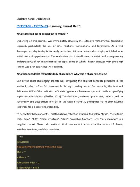 Data Structure Learning Journal Unit 1 Pdf Learning Concept