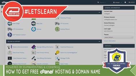 how to get free cpanel hosting and domain name 2018 youtube