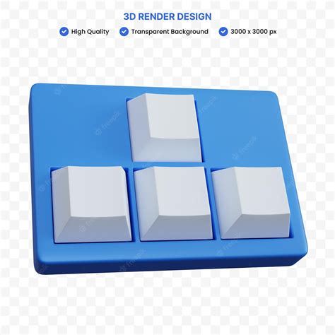 Premium Psd 3d Rendering Keyboard Key Isolated
