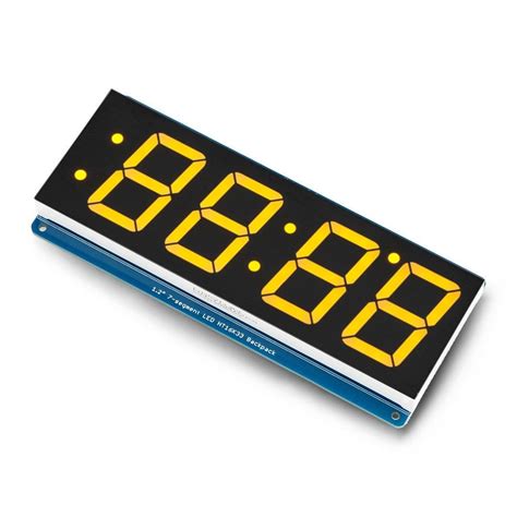 adafruit 4 digit 7 segment display module 1 2 backpack yellow i2c