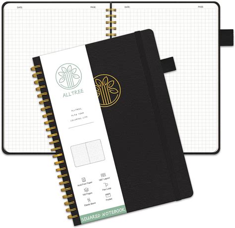 Large Graph Notebook Journal Spiral Graph Grid Notebook Leather Hardcover Graph