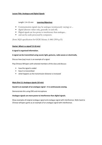 Analogue And Digital Teaching Resources