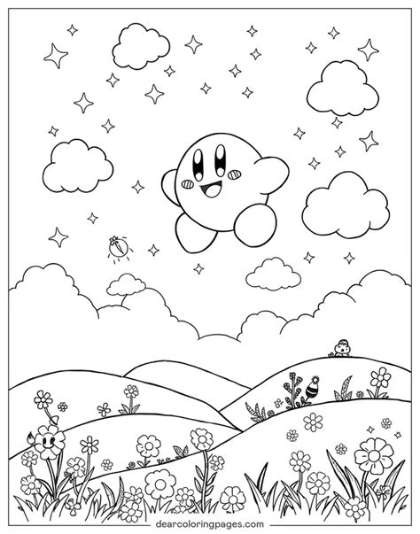 커비 색칠공부 15개의 무료 인쇄 가능한 생성 디자인