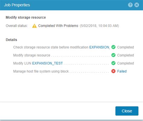 Dell EMC Unity Expanding A VMware Datastore With A Running VM Fails User Correctable Dell US