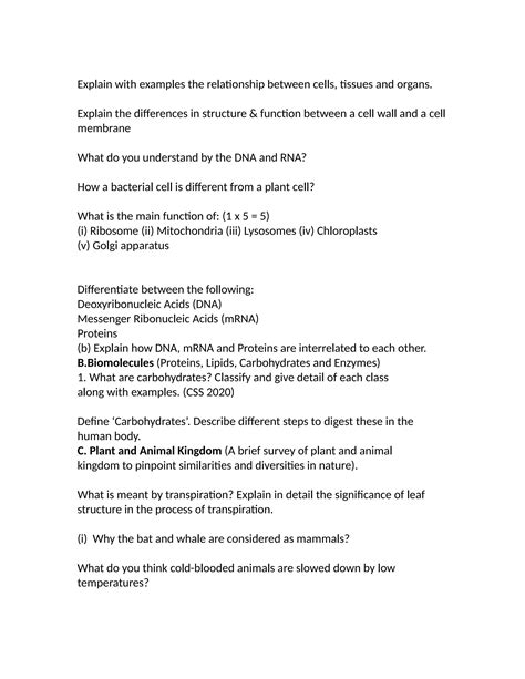 Css General Science Past Paper Analysis Topic Wise 2010 2024 Docx