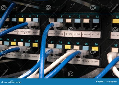 Data Transmission Cables In A Patch Bay Stock Image Image Of Computer Transmission