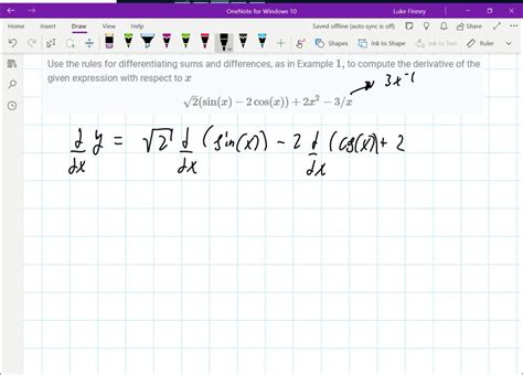 Solved Use The Rules For Differentiating Sums And Differences As In Example 1 To Compute The