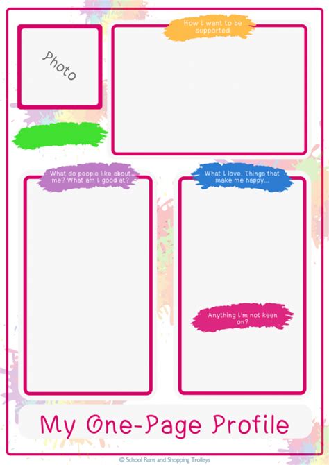 One Page Profile Template Templates Hexagon