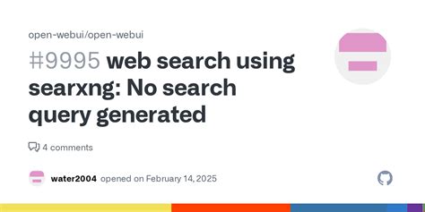 Web Search Using Searxng No Search Query Generated · Issue 9995