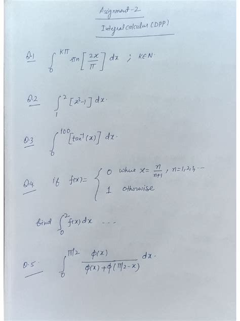Integral Calculus Assignment 2 Pdf