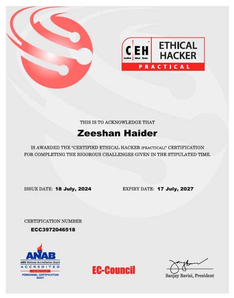 Zeeshan Haider On Linkedin Ceh Practical Cybersecurity Ctf Ec
