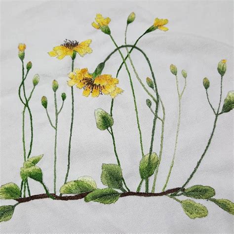 꽃자수야생화좀씀바귀flower Stitchhandembroidery자수도안 꽃 자수 그림 자수 도안