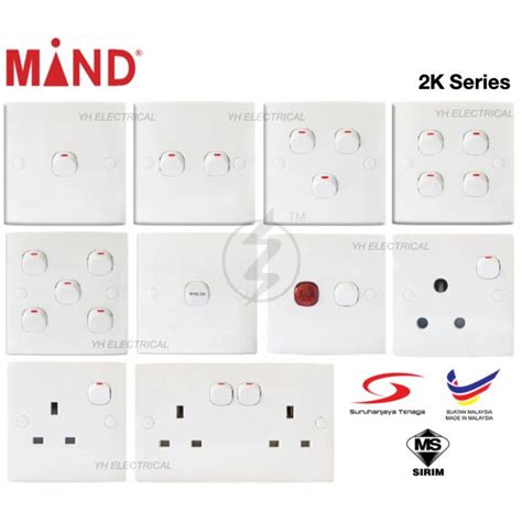 MIND K Series Switches And Socket Outlet SIRIM A Switch Socket Plug Socket Gang Gang