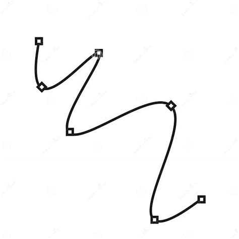 Bezier Curve Symbol Control Point Path Line And Anchor Shape Vector Design Tool Stock