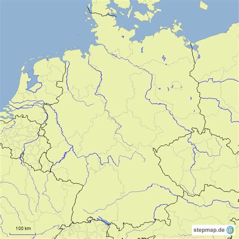 Stepmap Stumme Karte Dt Mit Flüssen Und Bundesländern Landkarte