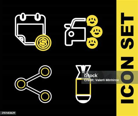 라인 자동차 공유 항공 폭탄 공유 및 금융 달력 아이콘을 설정합니다 벡터 개념에 대한 스톡 벡터 아트 및 기타 이미지 개념 계획 공유 개념 Istock