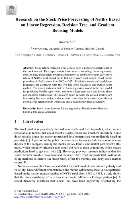 Pdf Research On The Stock Price Forecasting Of Netflix Based On