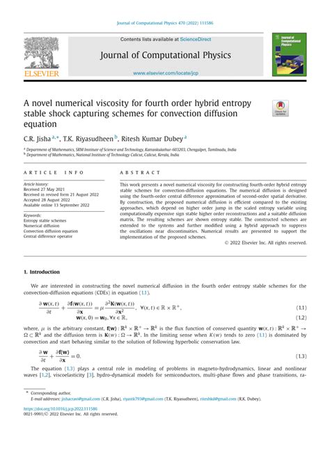 Pdf A Novel Numerical Viscosity For Fourth Order Hybrid Entropy