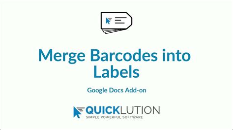 Merge Barcodes Into Labels Using Quicklutions Avery Label Merge Add On Youtube