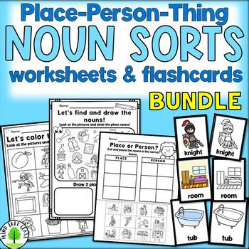 Noun Sorting Activity Noun Sorts Worksheets With Pictures BUNDLE 2