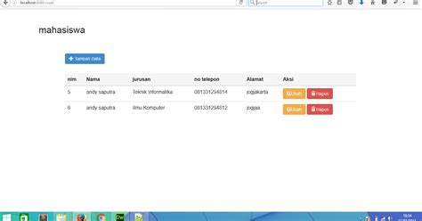 crud sederhana dengan php pdo bootstrap tutorial pemrograman lengkap