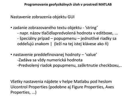 Programovanie Geofyzikálnych úloh V Prostredí Matlab Ppt Download