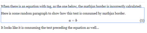 Incorrect Mathjax Border Around Equations Containing Tag Mathematics