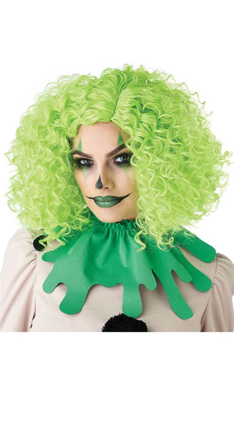 Corkscrew Clown Curl Wig Green Caufields Novelty
