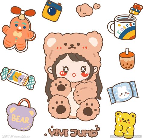 卡通女孩设计图 其他图标 标志图标 设计图库 昵图网