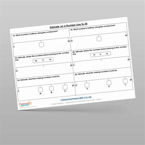 Year 1 Estimate On A Number Line To 20 Varied Fluency Resource