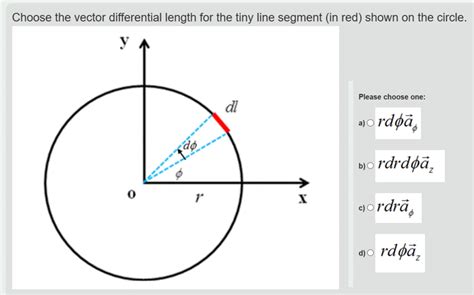 Solved Choose The Vector Differential Length For The Tiny