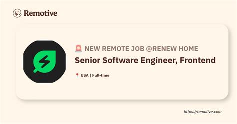 Hiring Senior Software Engineer Frontend Renew Home