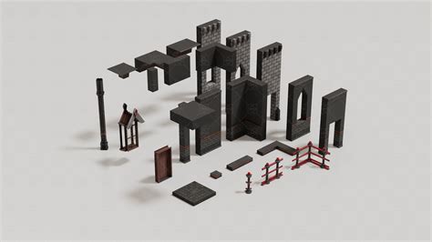 D Kit 00 Demon Castle Architecture Kit GameDev Market