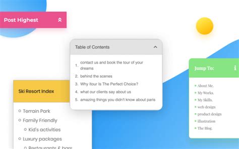 Design And Customize Your Table Of Contents Widget