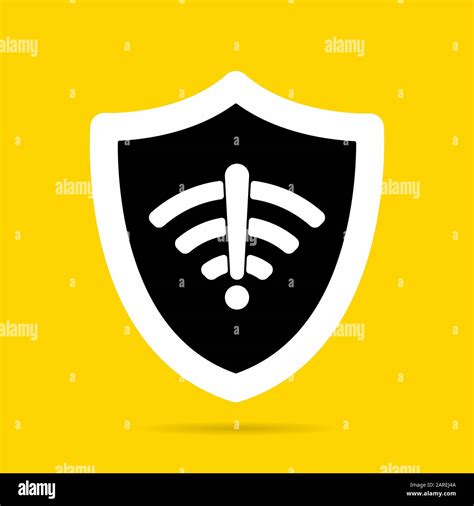 Wireless Shield No Wifi Icon Sign Flat Design Vector Illustration Wifi Internet Signal Symbols