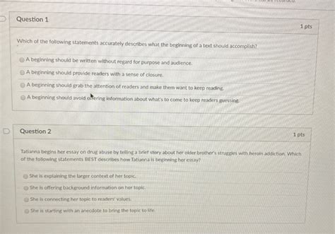 question 1 1 pts which of the following statements
