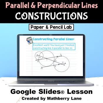 Constructions Parallel And Perpendicular Lines Investigative Lesson Digital