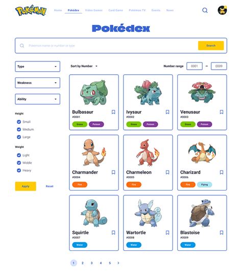 Pokédex Web Version Redesign By Daria Sivova On Dribbble