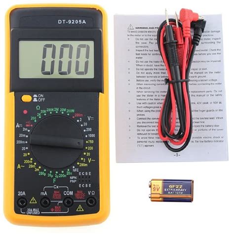 【樂意創客官方店】《附發票》dt9205a 數位三用電表 萬用表 測量電阻電容二極三極體 電子電流電壓表 蝦皮購物