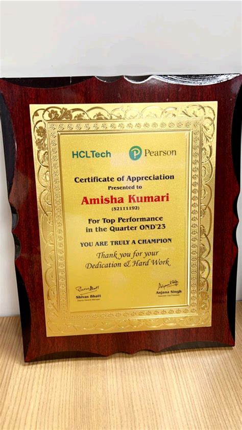 Amisha Kumari On Linkedin Ondperformer Gratitude Hcltech 11 Comments