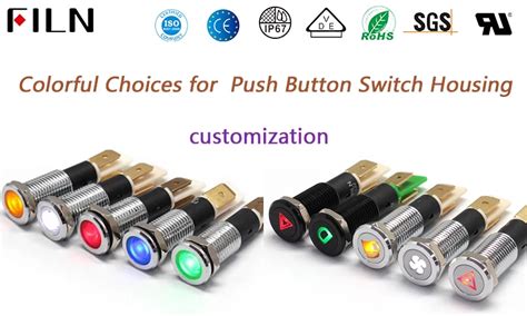 Great Rotary Switch With Push Button 22MM LED Metal Rotary Latching 2 Step 3Pin 6Pin Push Button