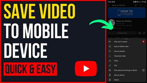 How To Save YouTube Video To Mobile Device YouTube