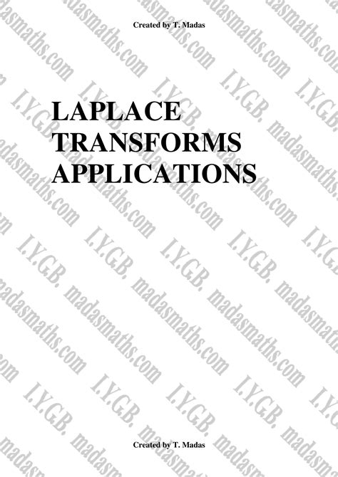 SOLUTION: Laplace transforms applications - Studypool